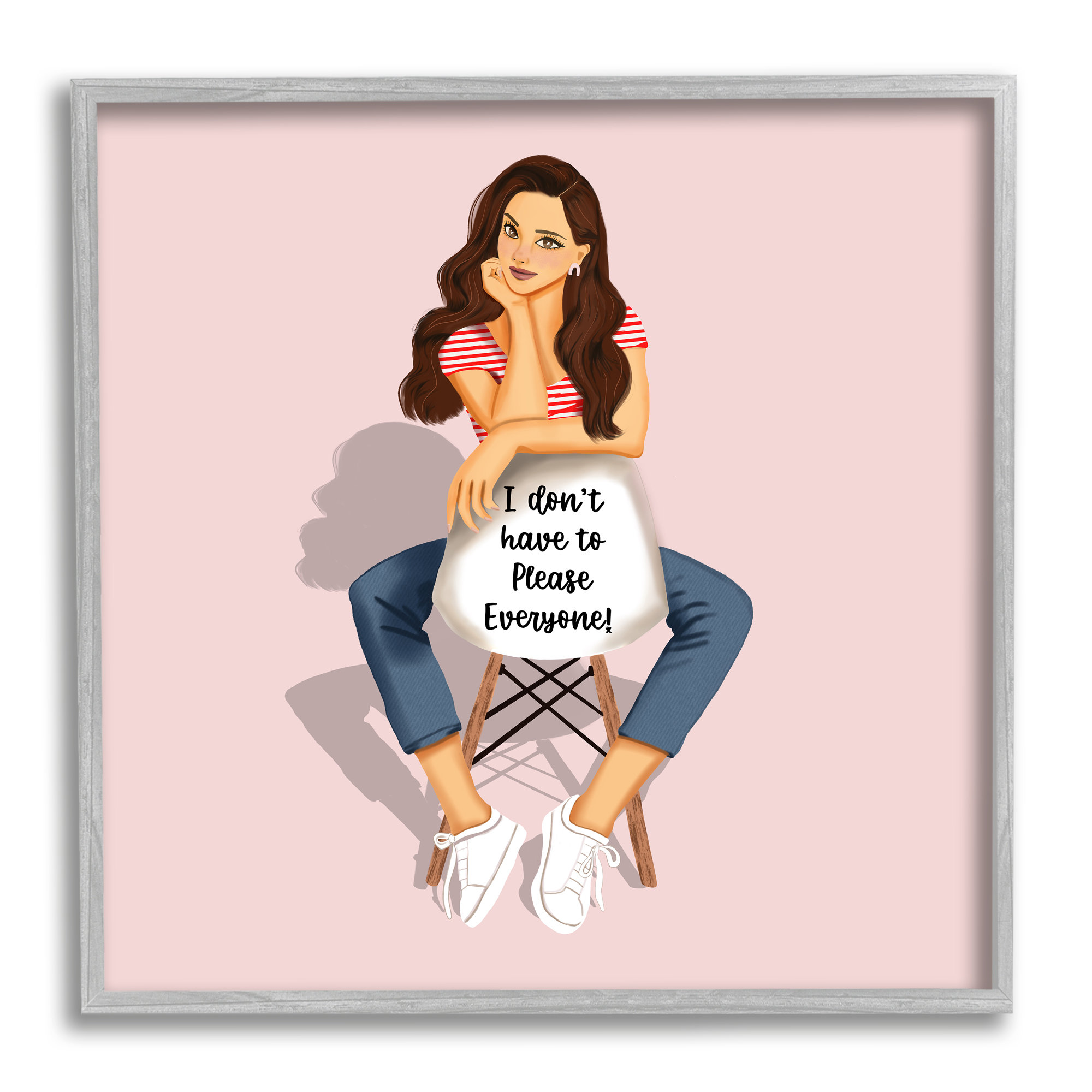Stupell Industries Don't Please Everyone Girl Framed Giclee Art by Saba ...