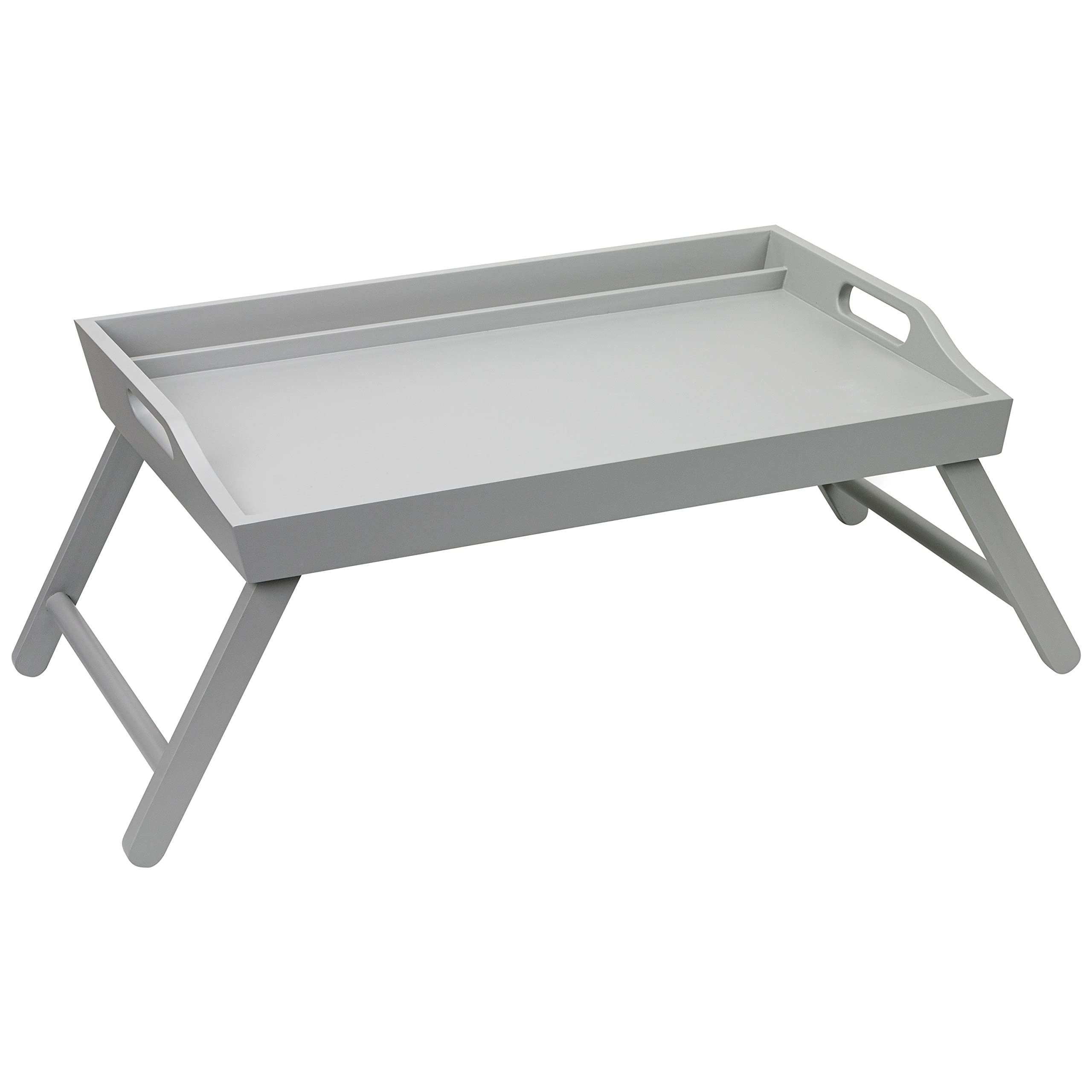 Latitude Run® Versatile Portable Media Bed Tray – Calming Gray Design ...