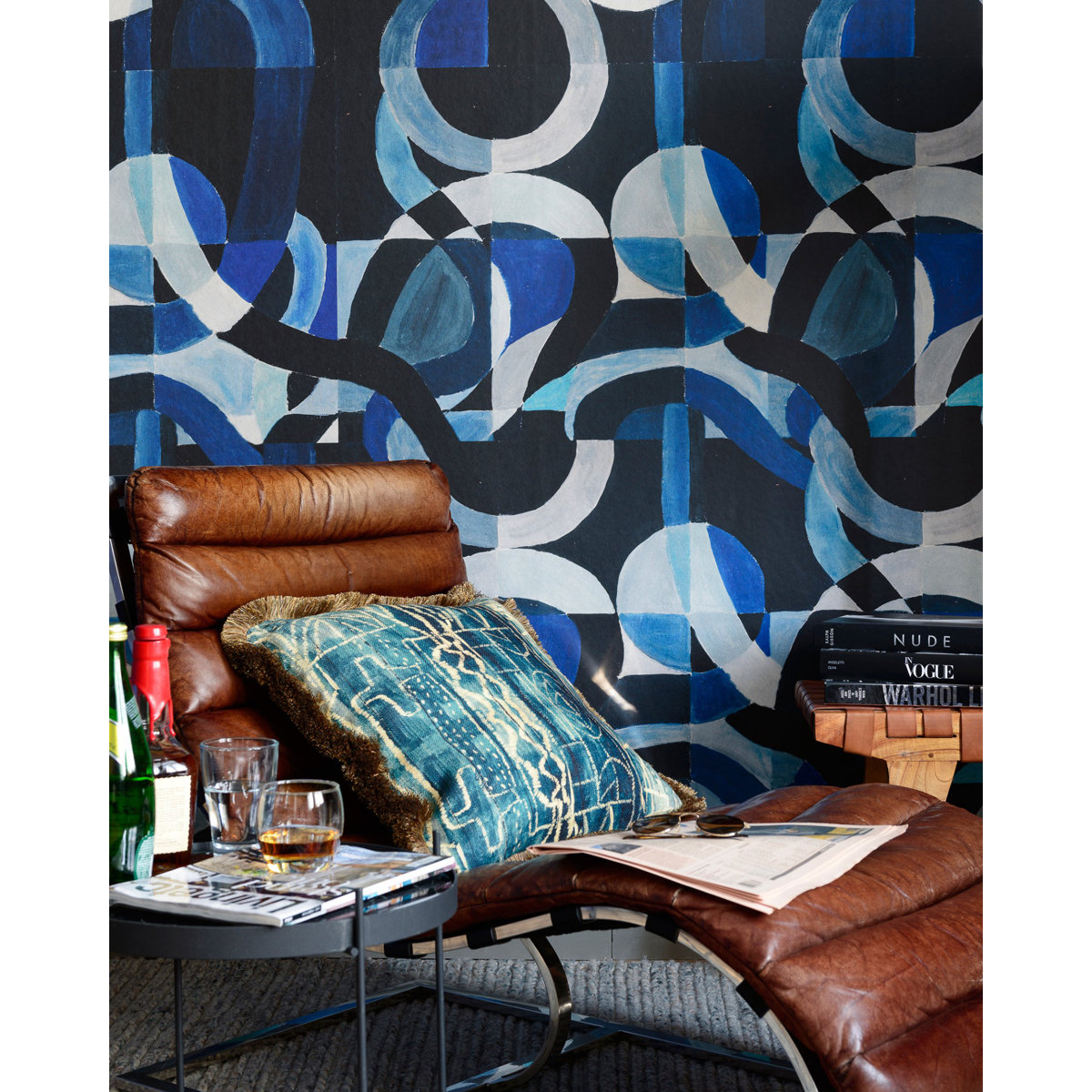 MINDTHEGAP Indigo Addiction Labyrinthine 9.8425' L x 20.5" W Smooth ...