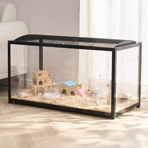 Tucker Murphy Pet™ Hamster Cage Habitat 37.8in Clear Pet Rodent Gerbil ...