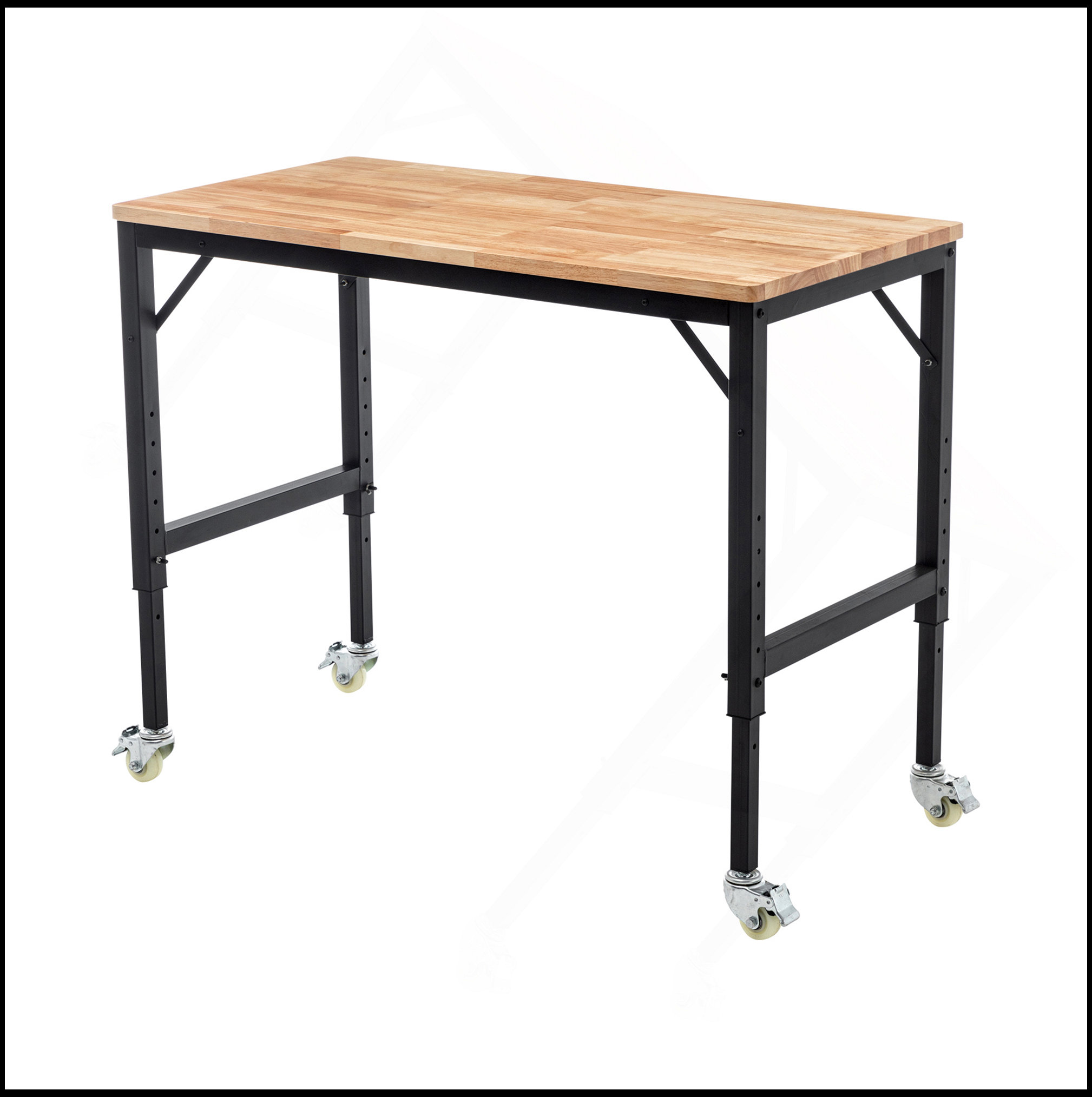 17 Stories 48" Heavy-Duty Adjustable Workbench For Garage, Rubber Wood ...