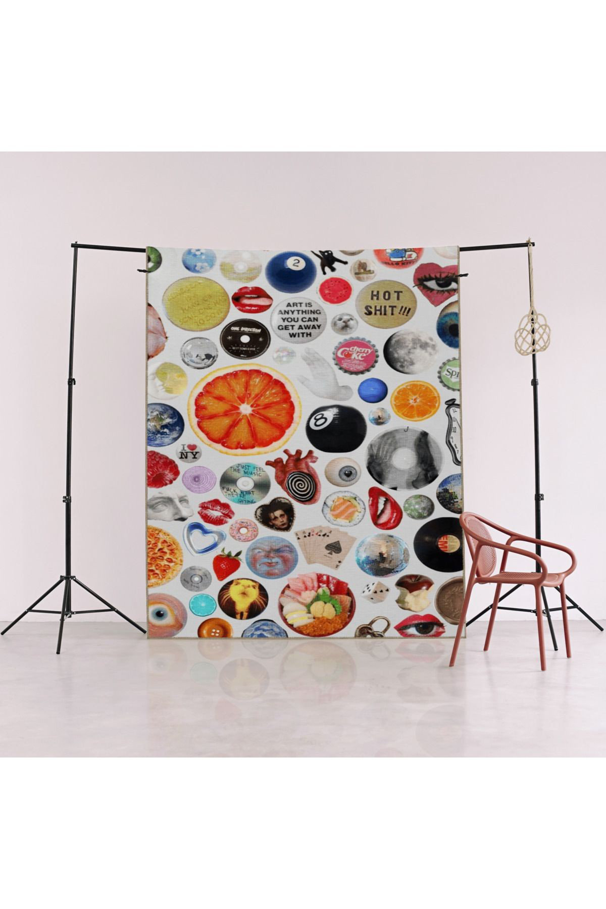 Corrigan Studio® Beige Multi Color Retro Mixed Shape Pattern Creative ...