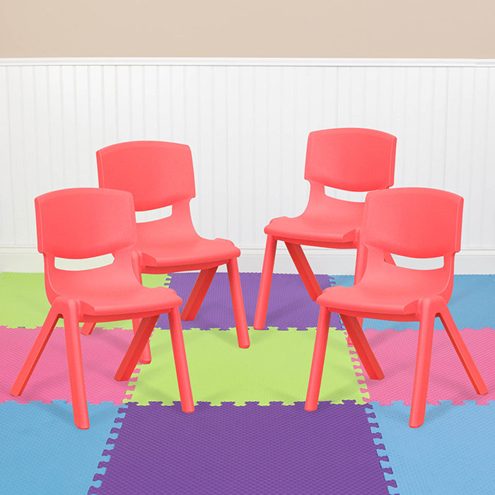 Flash Furniture Stacking Classroom Chair ( Set of 4 ) & Reviews | Wayfair