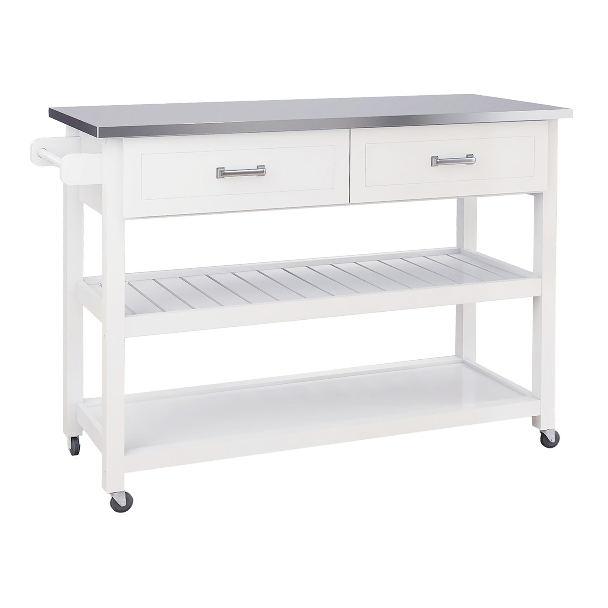 Ophelia & Co. Stainless Steel Kitchen Cart With Multiple Storage ...