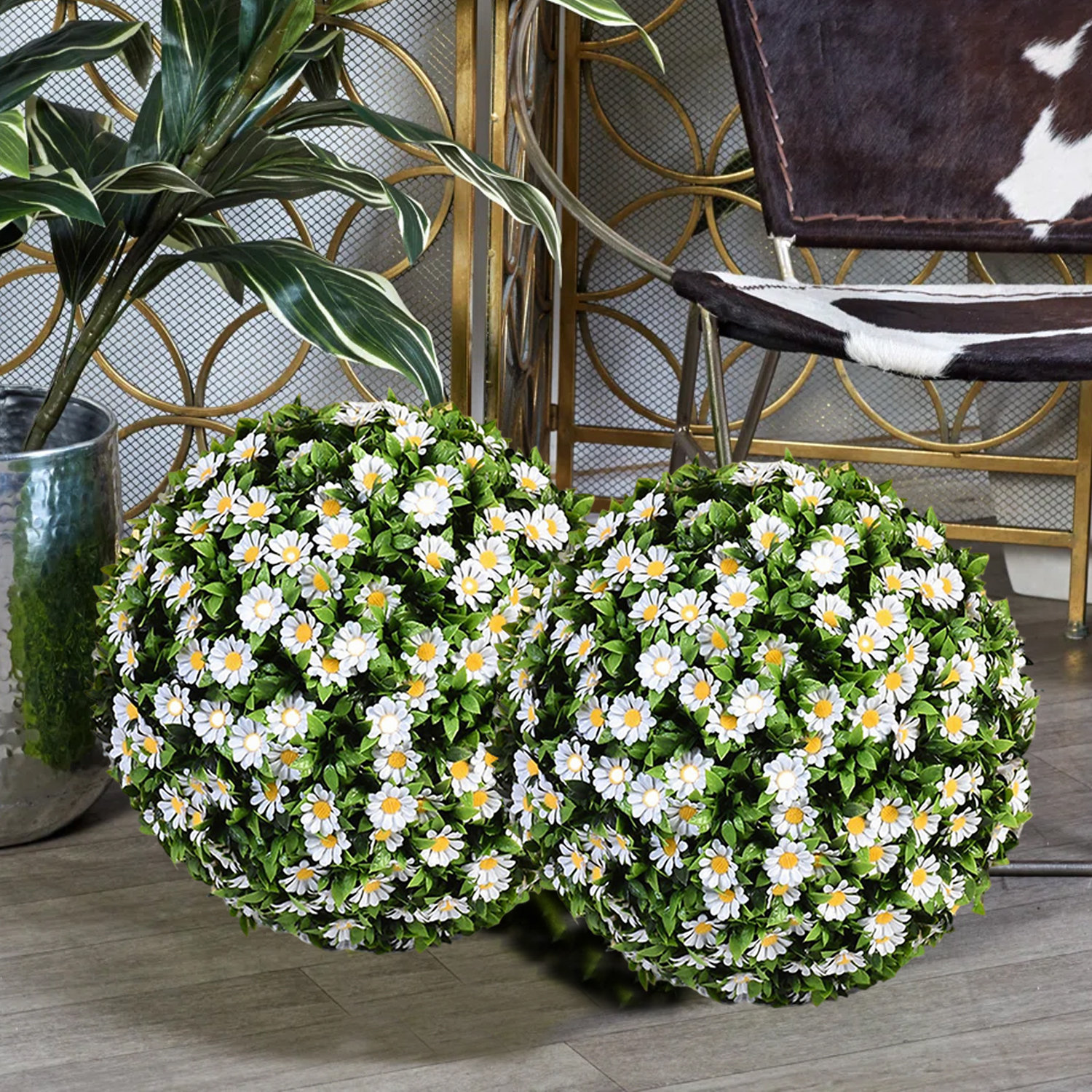 Latitude Run® Set of 2 Artificial Plant Topiary Ball Faux Boxwood Balls ...