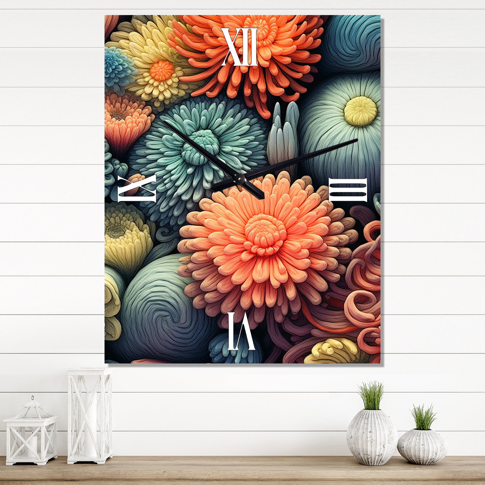 Design Art Beautiful Deep Sea Anemones Retro Harmony - Marine Animals ...