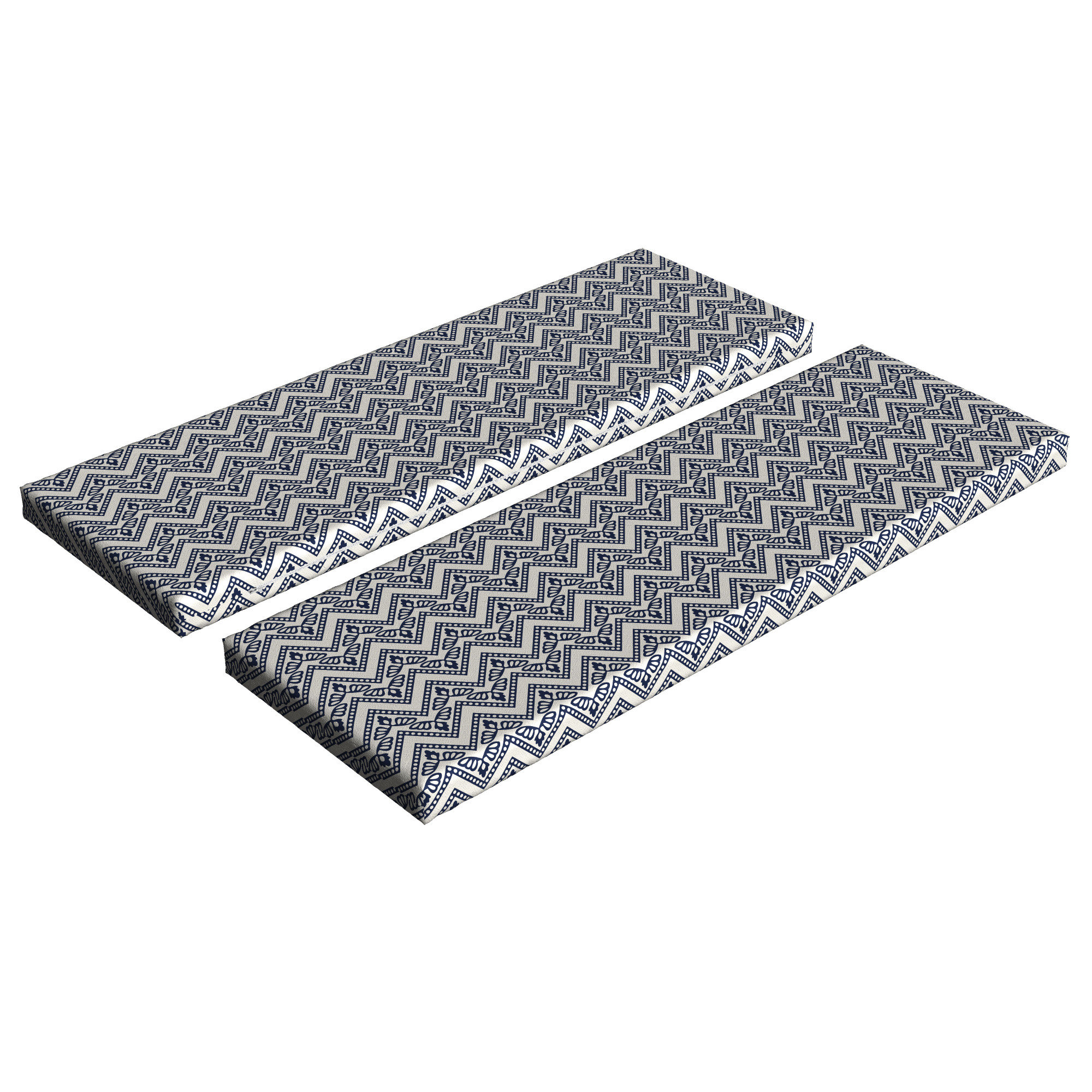 Ambesonne Victorian Bench Cushion Set Of 2, Monochromatic Pattern With ...