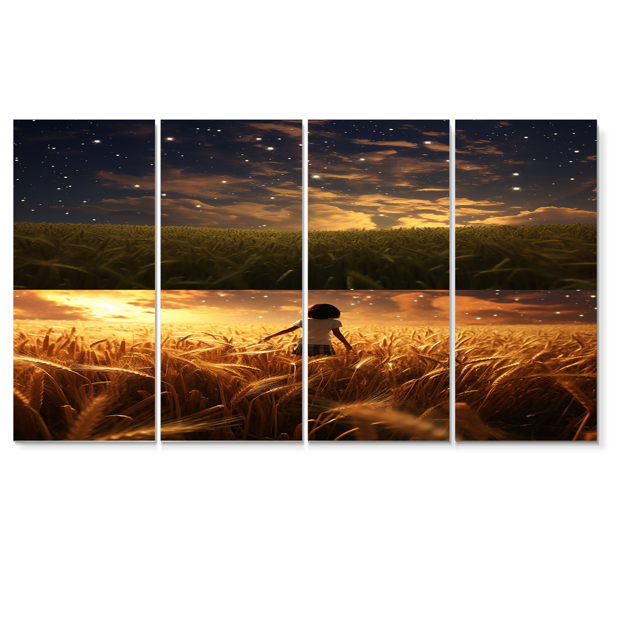 Lark Manor™ Magical Sky Over The Golden Wheatfield - Meadow Wall Art ...