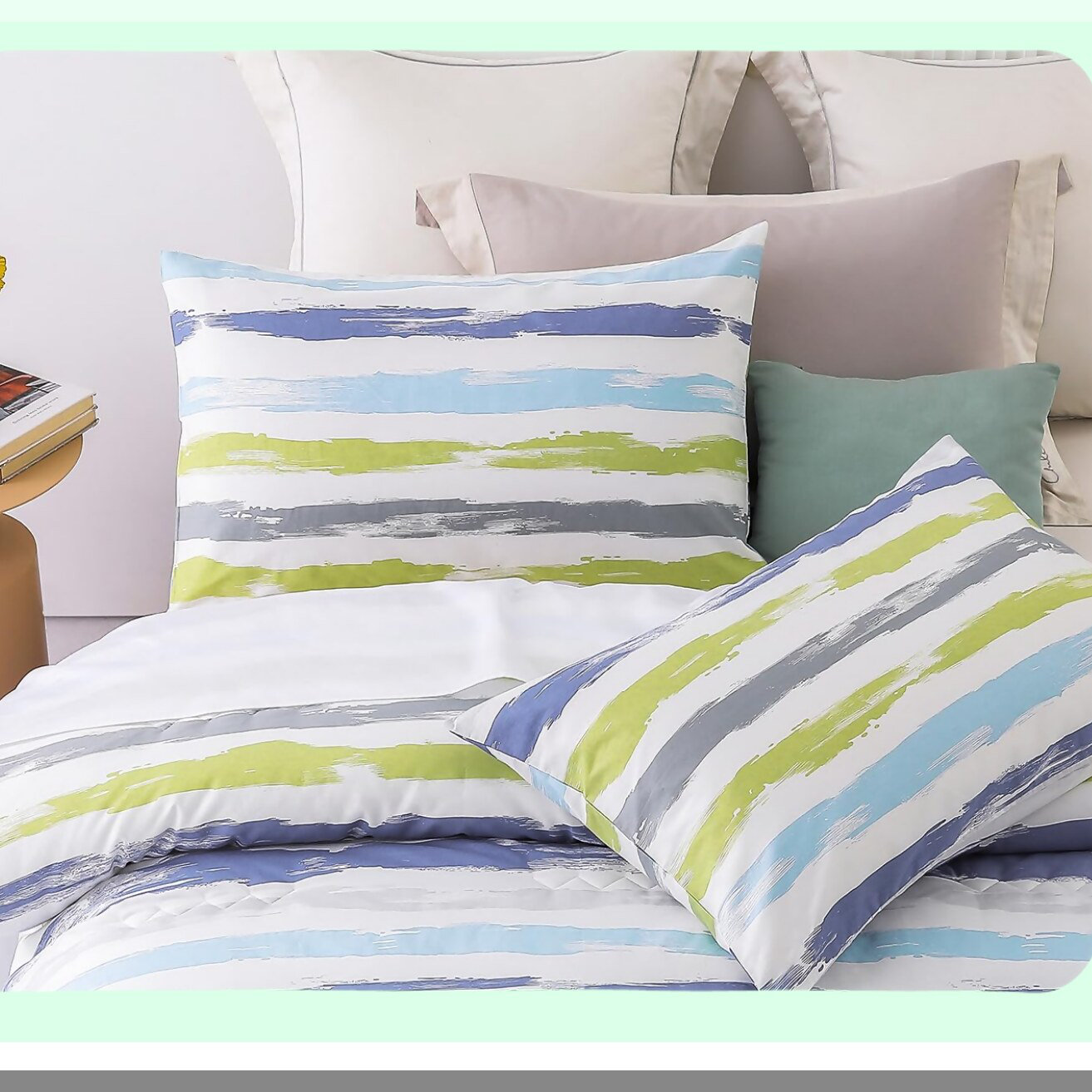 Rosecliff Heights Luxury Stripe Patchwork Comforter Set - Queen Size ...