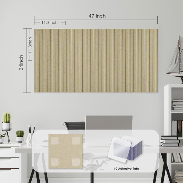 FEIYAN Large Cork Board For Office, 8 Pack Felt Wall Tiles With Slat ...