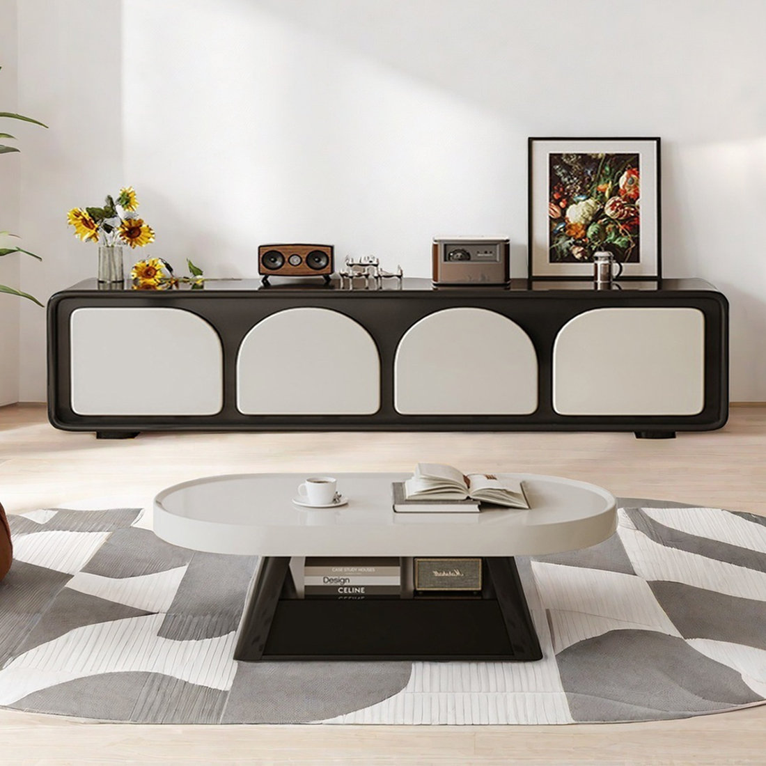 LIZIYE Modern Simple Style TV Stand and Coffee Table Set | Wayfair