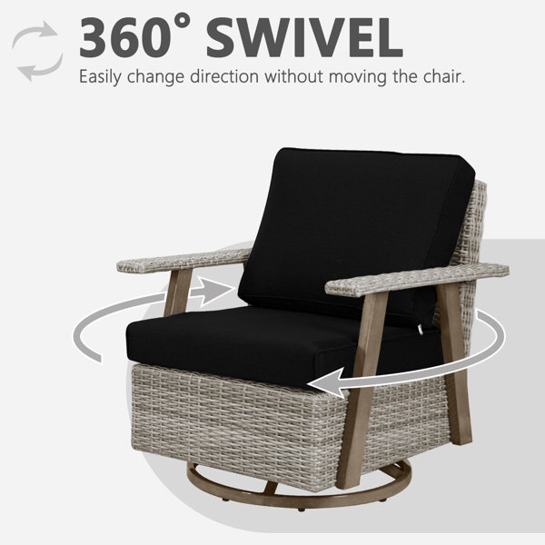 Hokku Designs Outdoor Deaisa Gliding Wicker Chair with Cushions | Wayfair