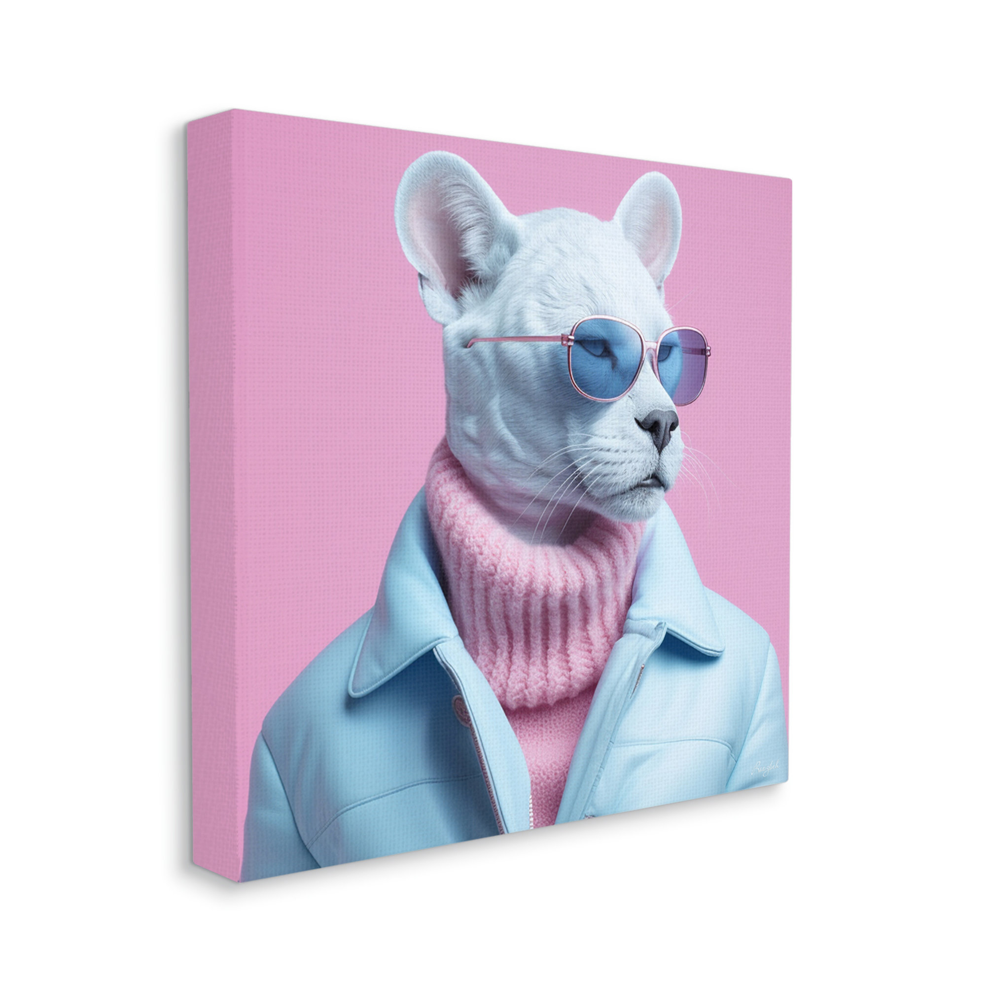 Trinx Pastel Stylish Panther Canvas Wall Art Design By Roozbeh ...