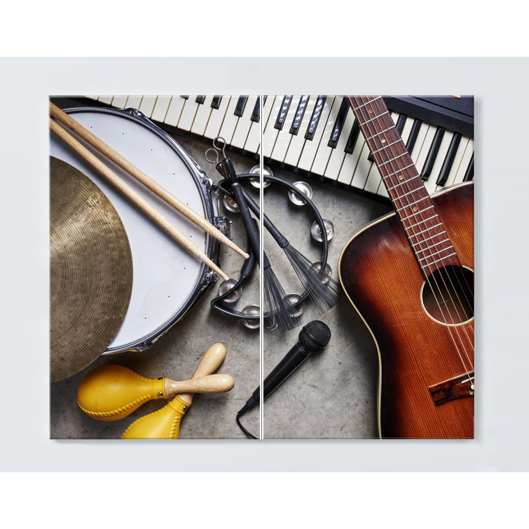 Ebern Designs Instrument Motif Magnetic Wall Mounted Cork Board ...