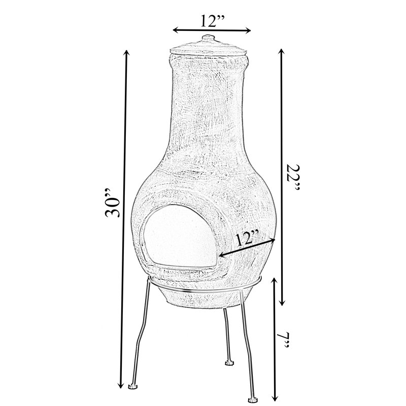 Vintiquewise Outdoor Clay Chiminea Outdoor Fireplace Scribbled Design ...