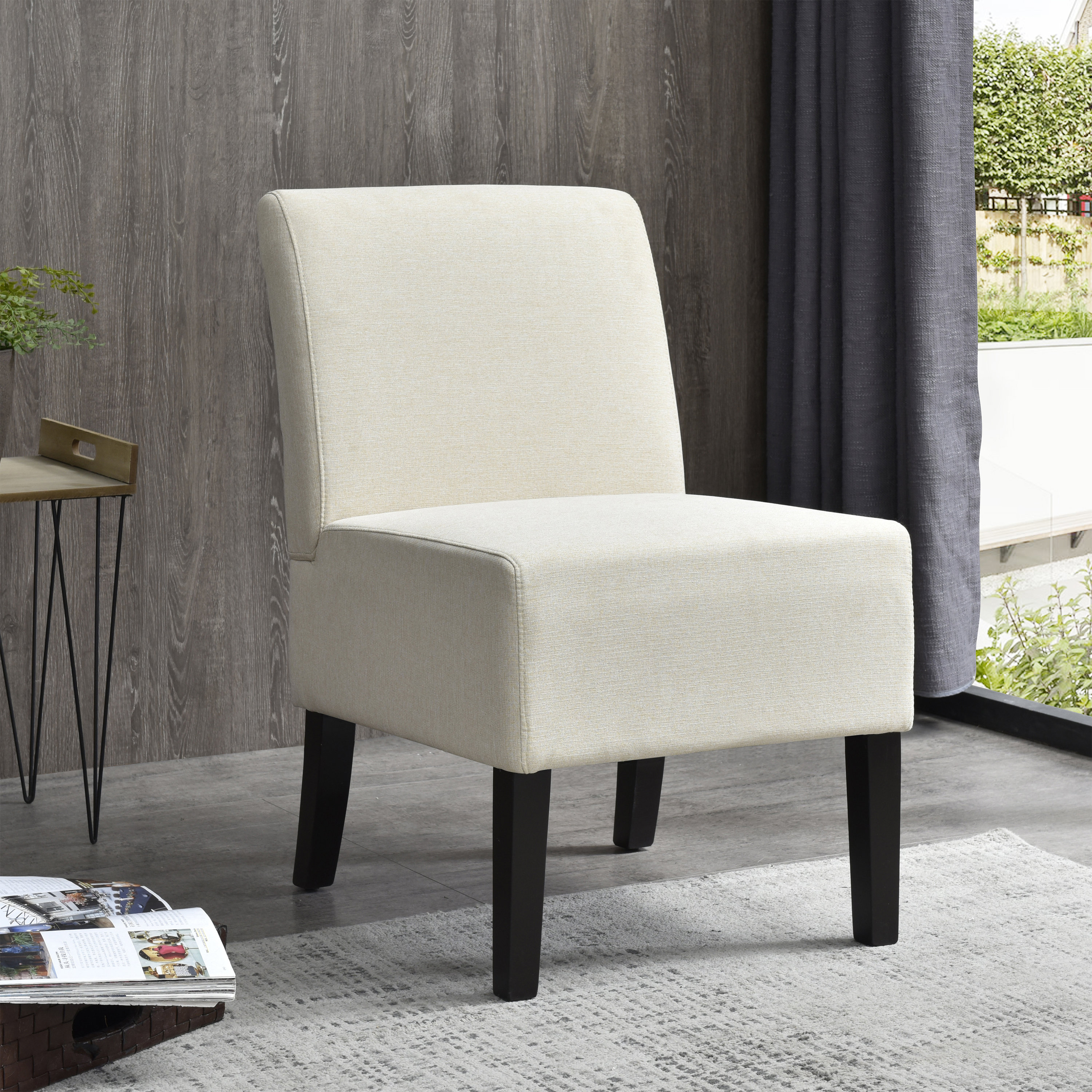 Wrought Studio™ Swinton 58.42Cm Wide Polyester Slipper Chair & Reviews ...