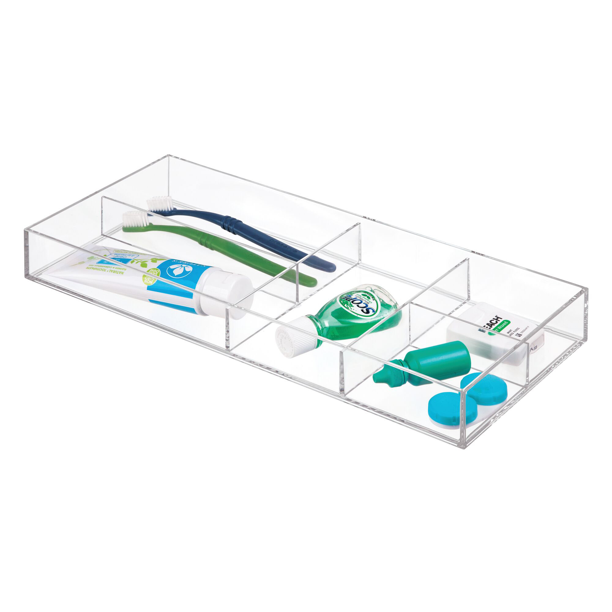 iDesign Clarity BPA-Free Plastic Divided Drawer Organizer Tray - 16" x ...