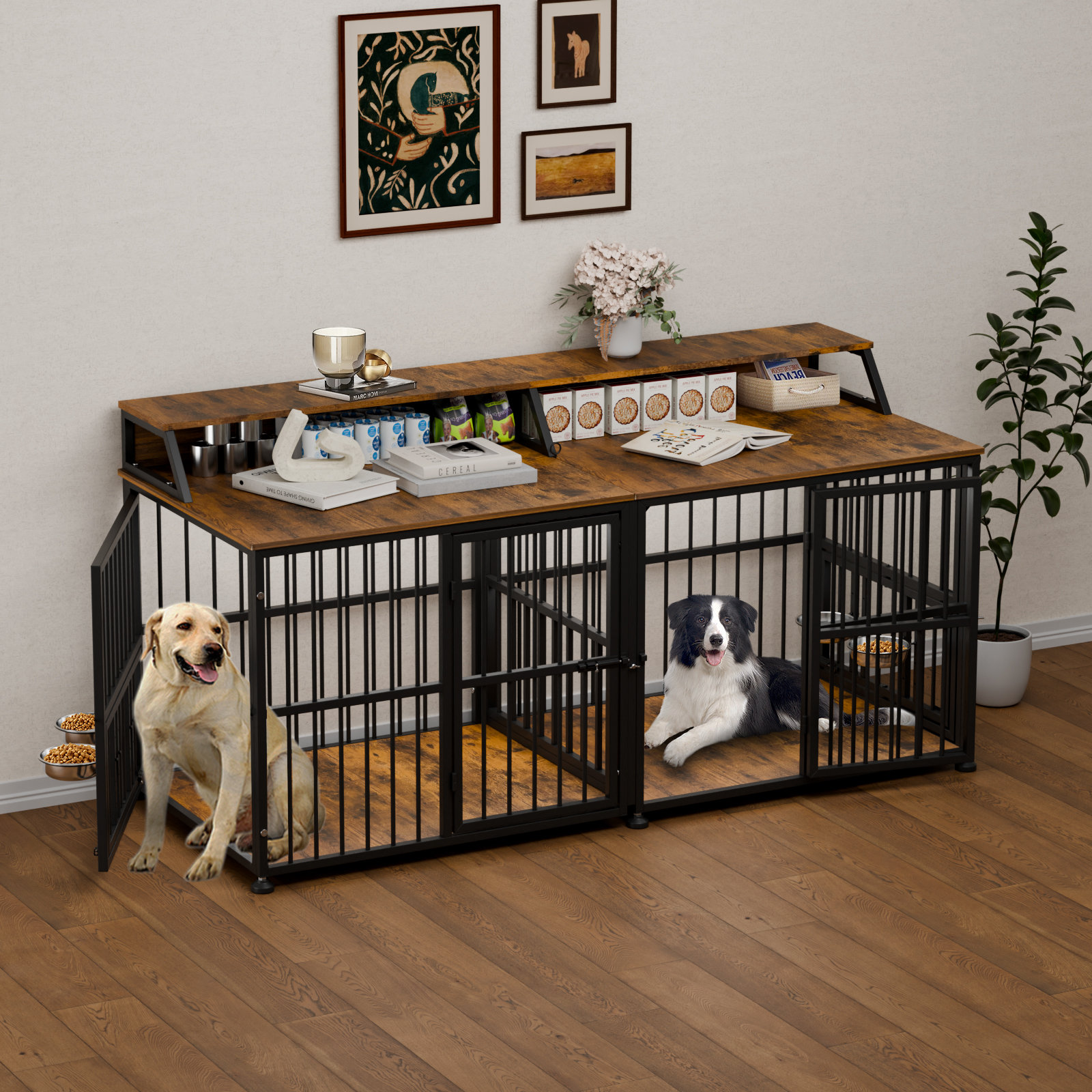 Tucker Murphy Pet™ Large Furniture Style Dog Crate With Divider ...
