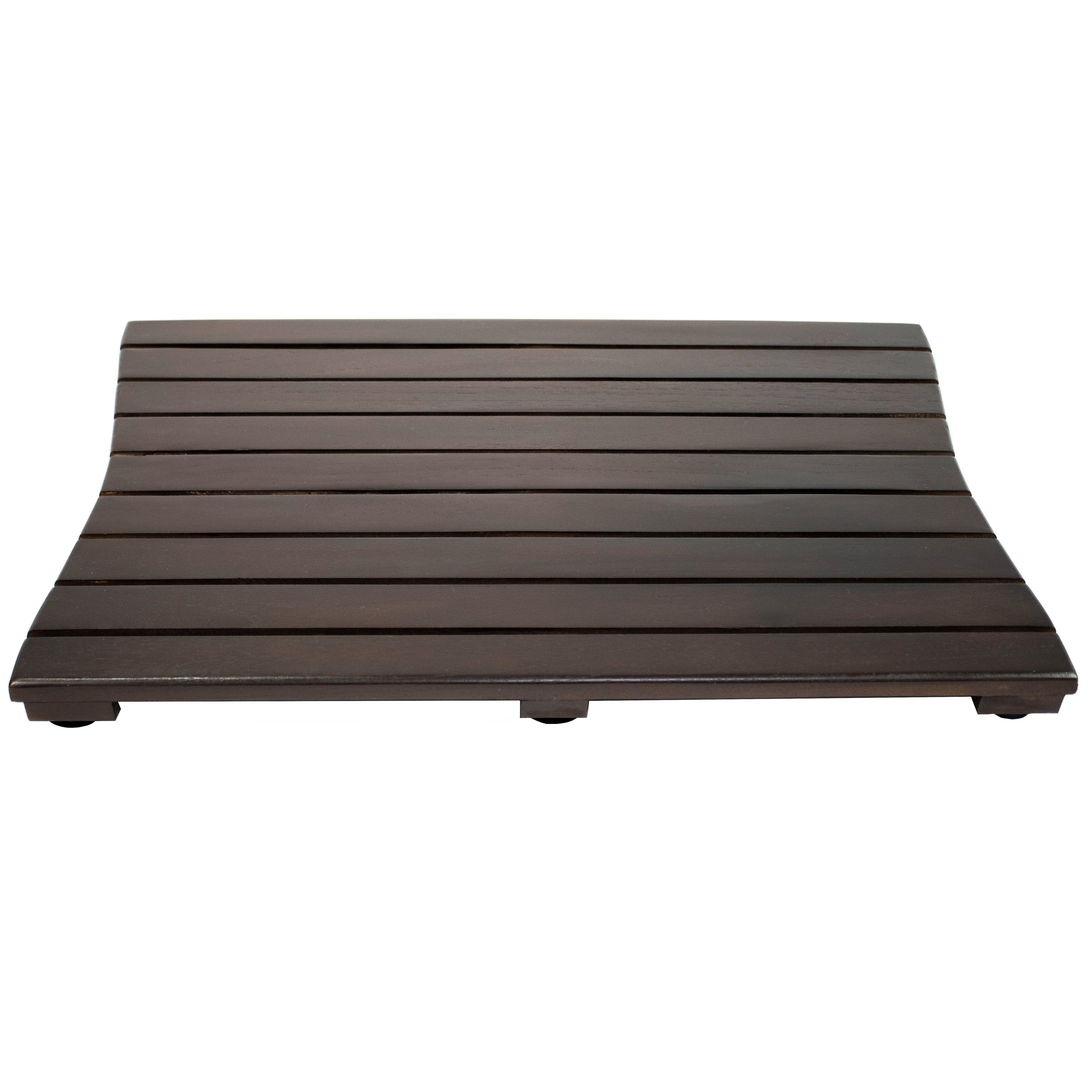 Decoteak Eleganto Rectangle Teak Shower Mat, Teak Shower Mat for Inside ...