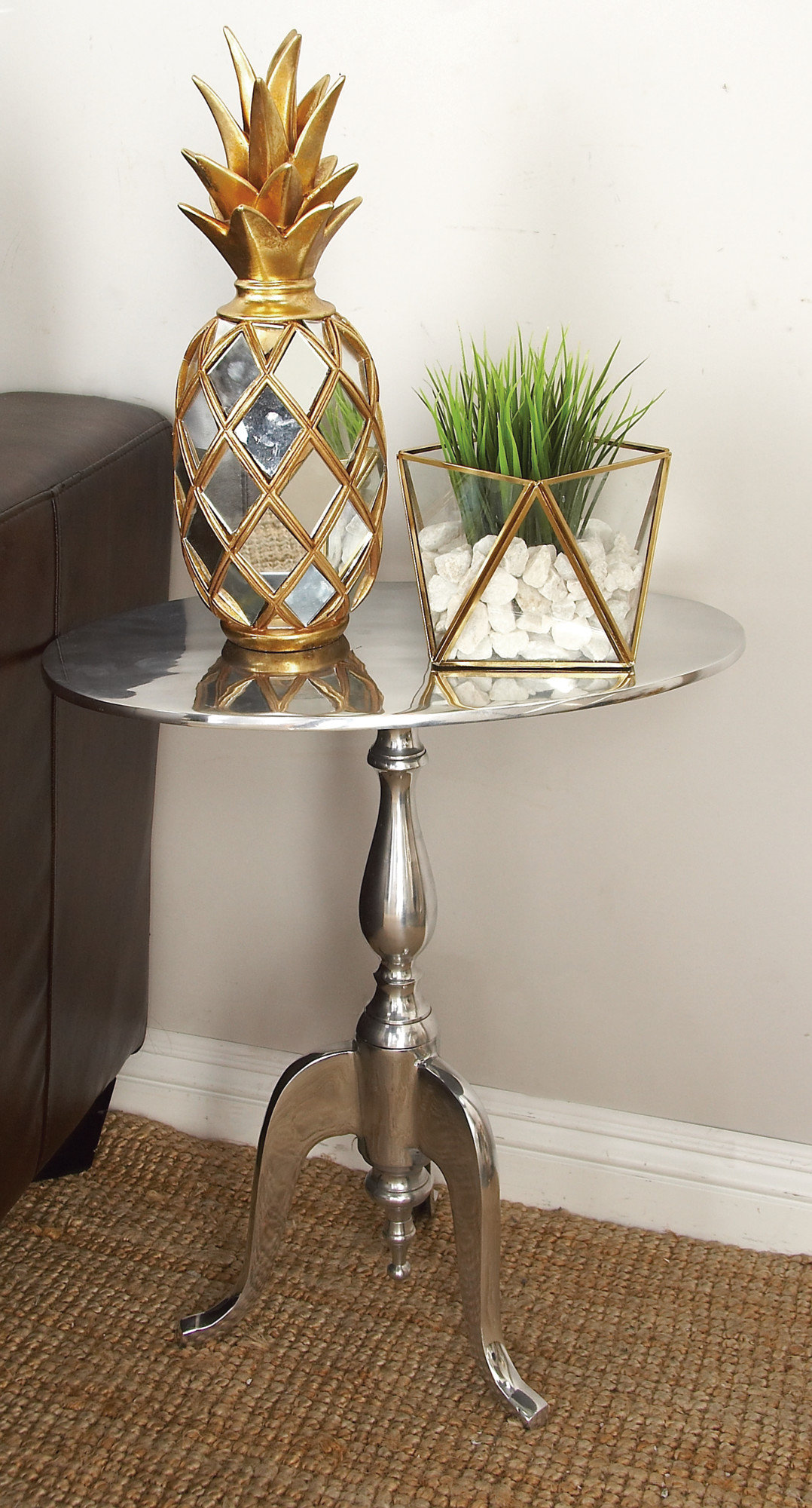 Mercer41 Aluminum Small Accent Table 19" x 12" x 21" & Reviews | Wayfair