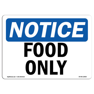 SignMission Food Only Sign | Wayfair