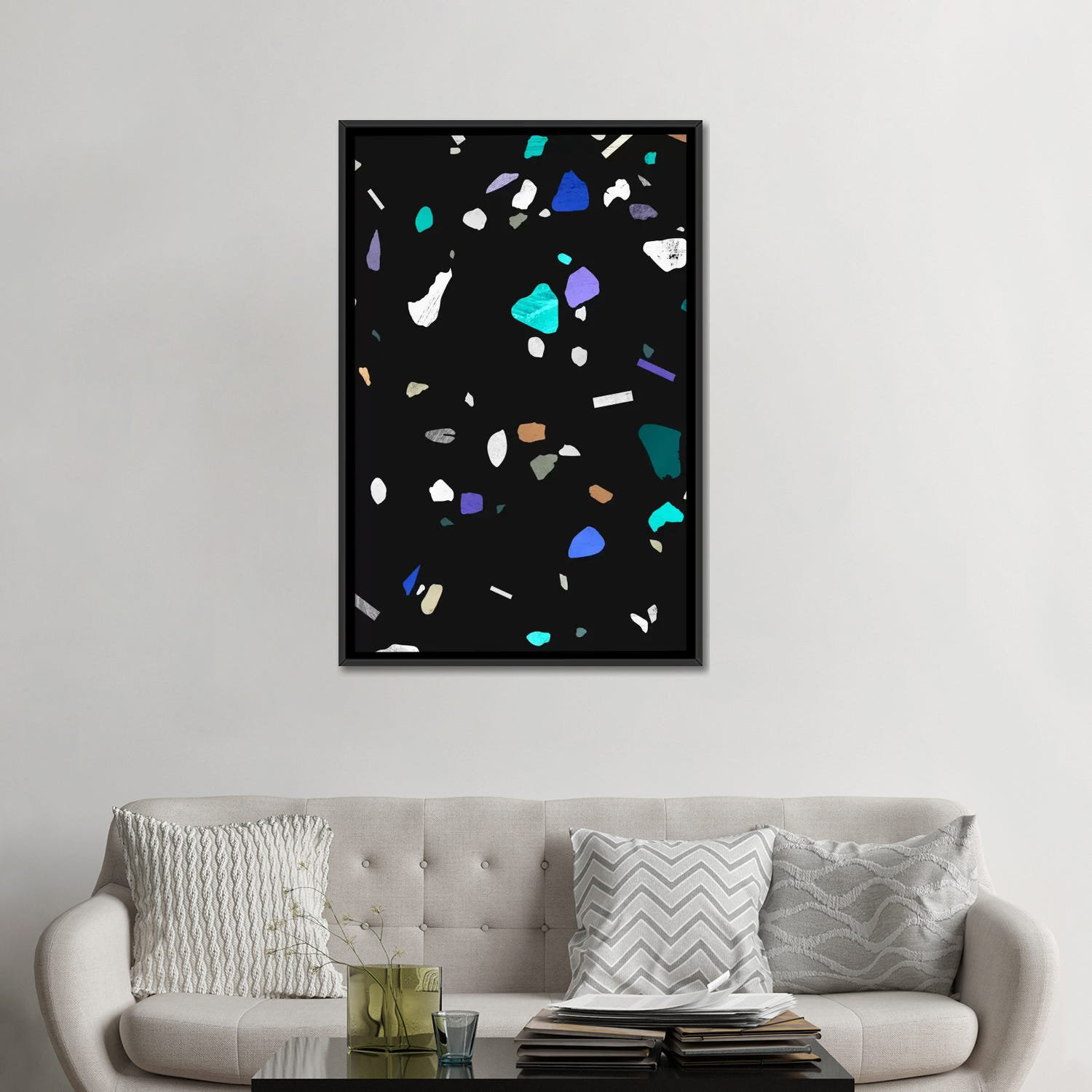 East Urban Home 'Painted Terrazzo II' Painting Print on Canvas ...
