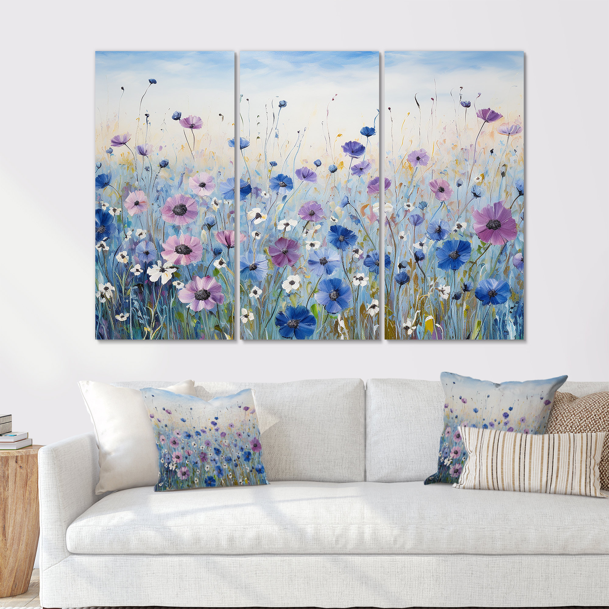 Red Barrel Studio® Divine Cornflowers Blooming Field III - Flower Field ...