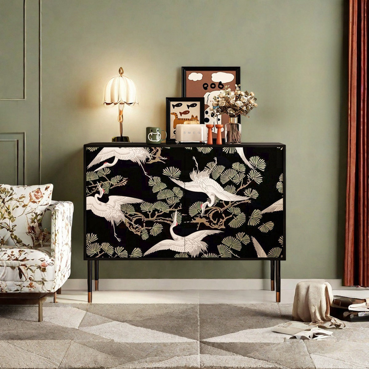 Liu's ink furniture Living room locker light luxury decorative cabinet ...