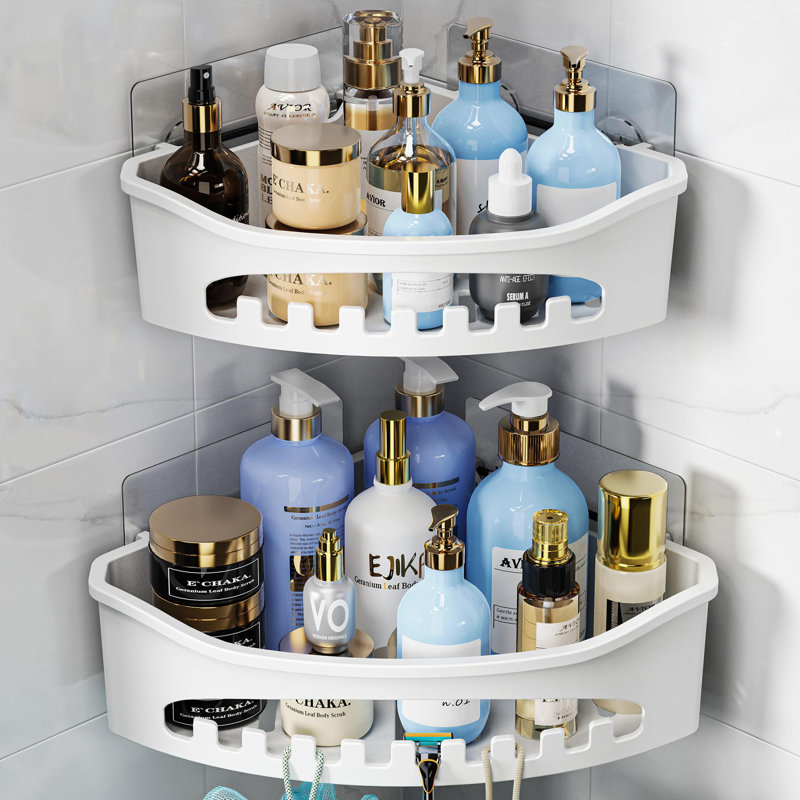 Latitude Run® Plastic Corner Shower Caddy Adhesive | Wayfair