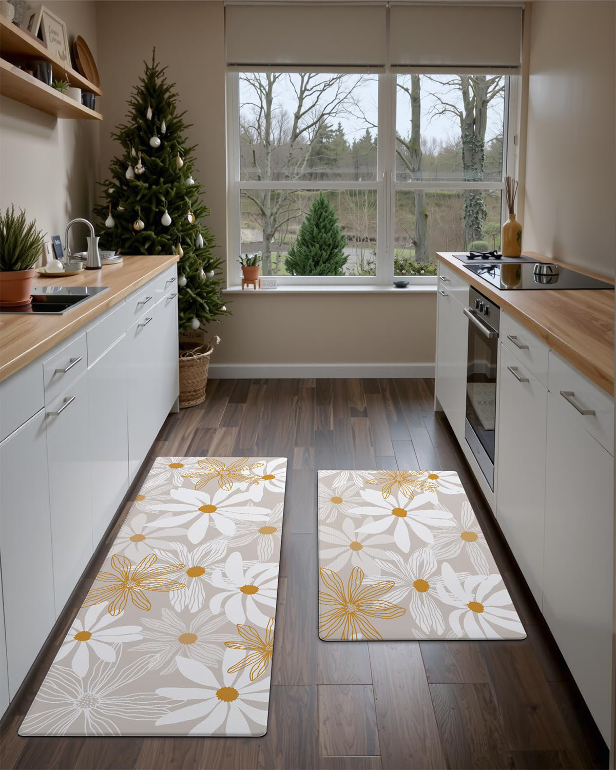 Red Barrel Studio® Floral Kitchen Rugs Sets of 2 | Wayfair