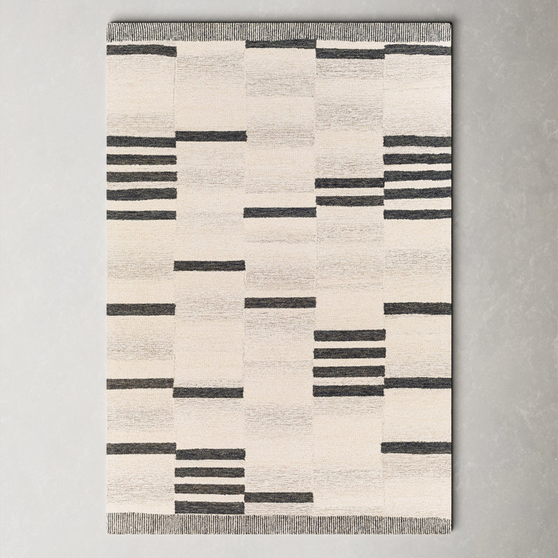 Uptown Hand Tufted Wool Cream/Black Rug & Reviews | AllModern