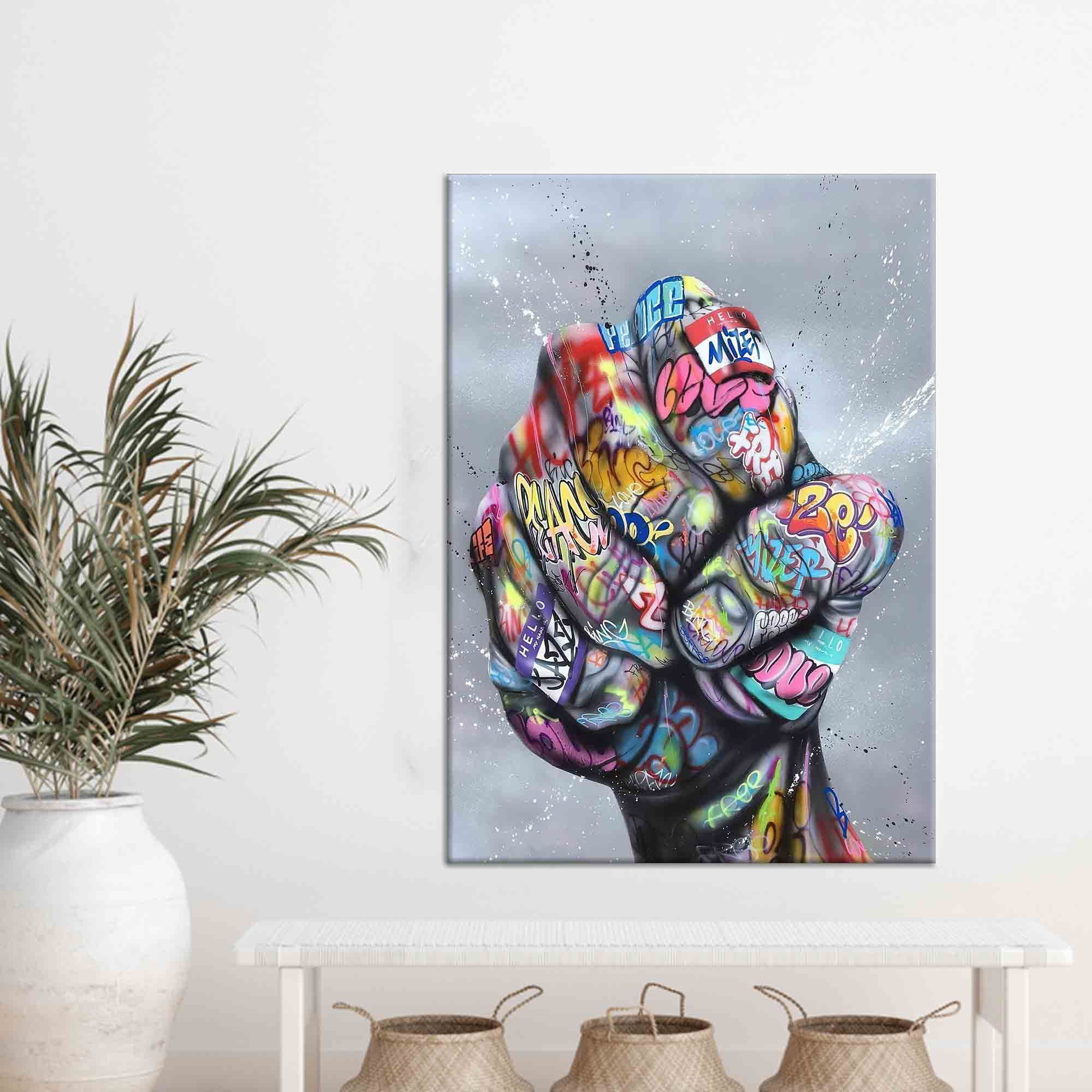 Orren Ellis Urban-Inspired 3D Graffiti Fist Artwork Printed on Soft ...