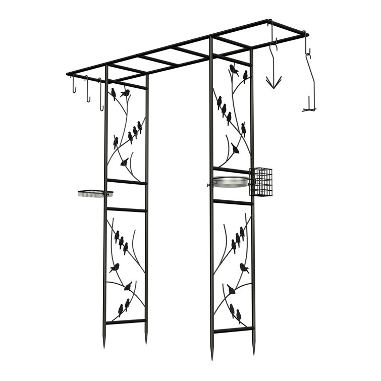 Lily Manor 213cm W x 40.64cm D Steel Arbour in Black & Reviews ...
