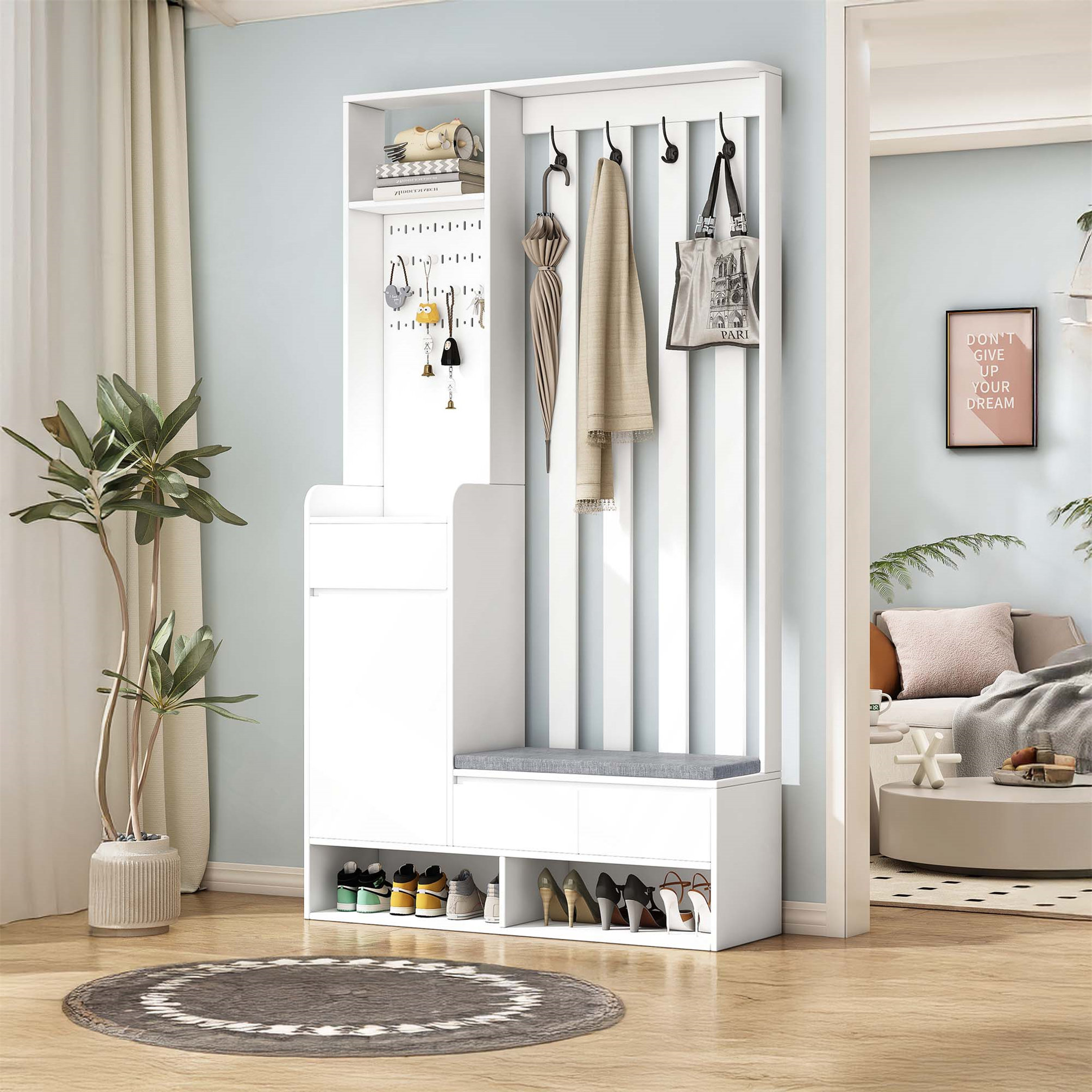 Latitude Run® Contemporary 39.3''Wx70.8''H Hall Tree Storage With ...