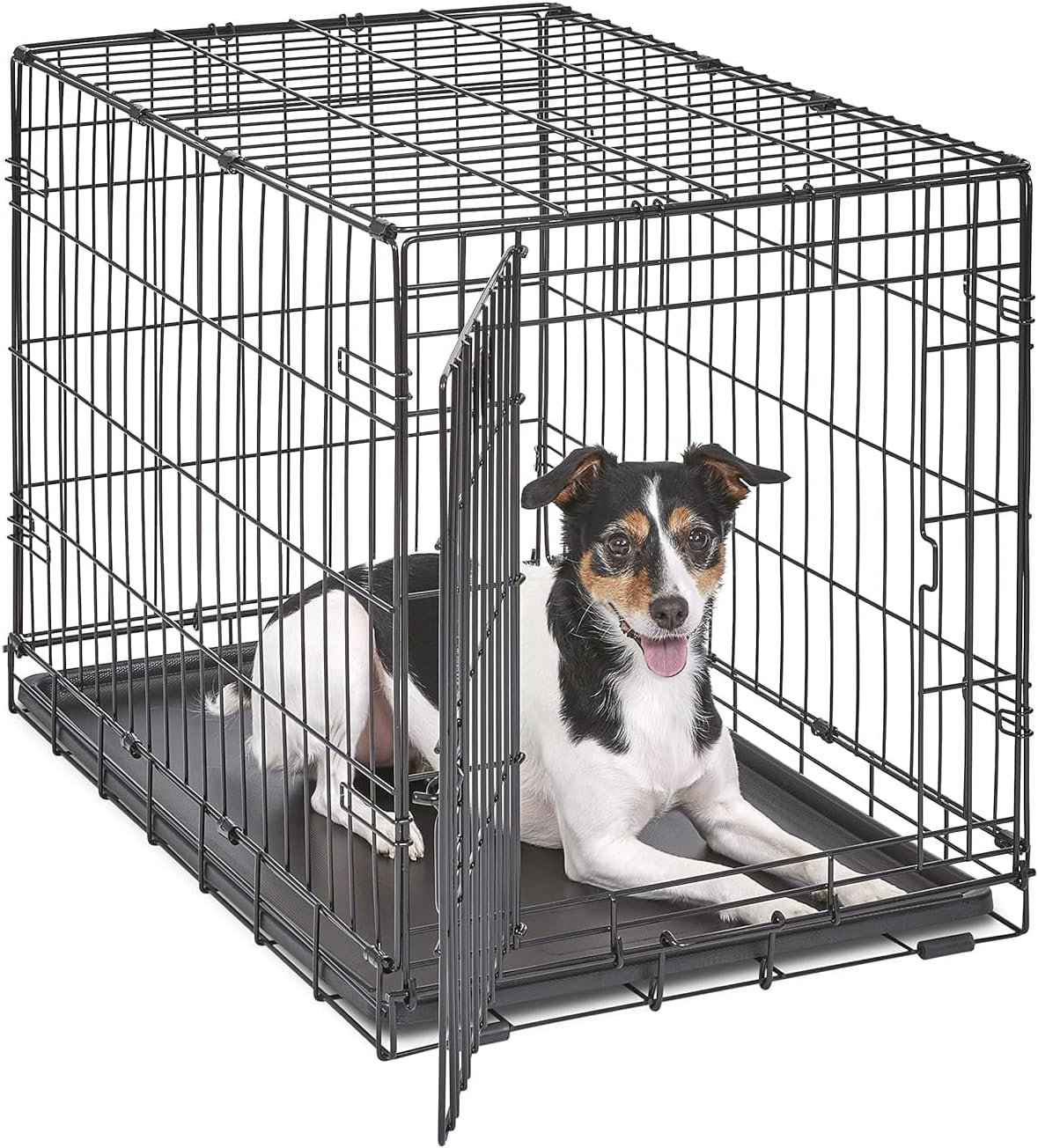 Latitude Run® Homes for Pets Newly Enhanced Single & Double Door iCrate Dog Crate, Includes Leak ...