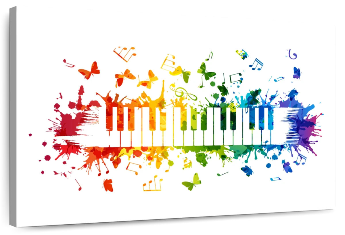 Ebern Designs Abarca Rainbow Piano Keyboard | Wayfair