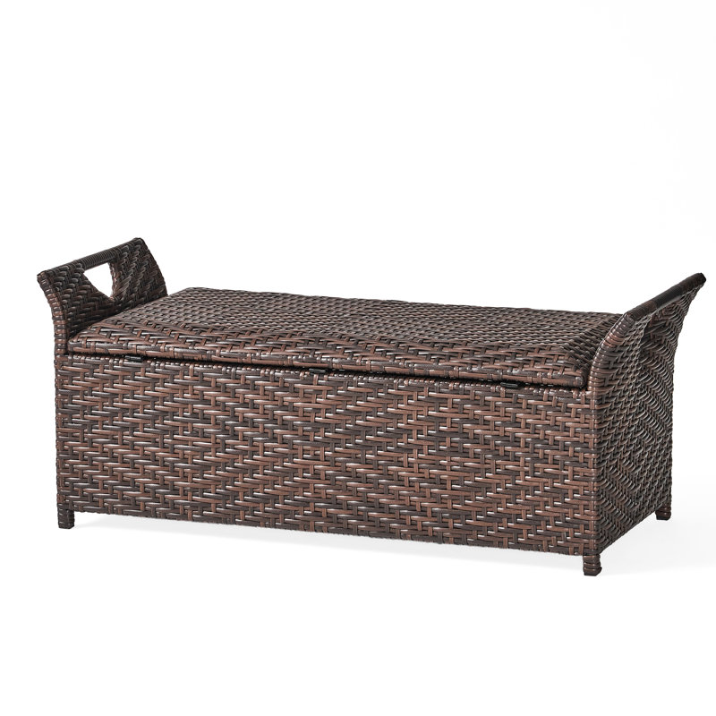 Wrought Studio™ Quinto Wicker Storage Bench & Reviews | Wayfair