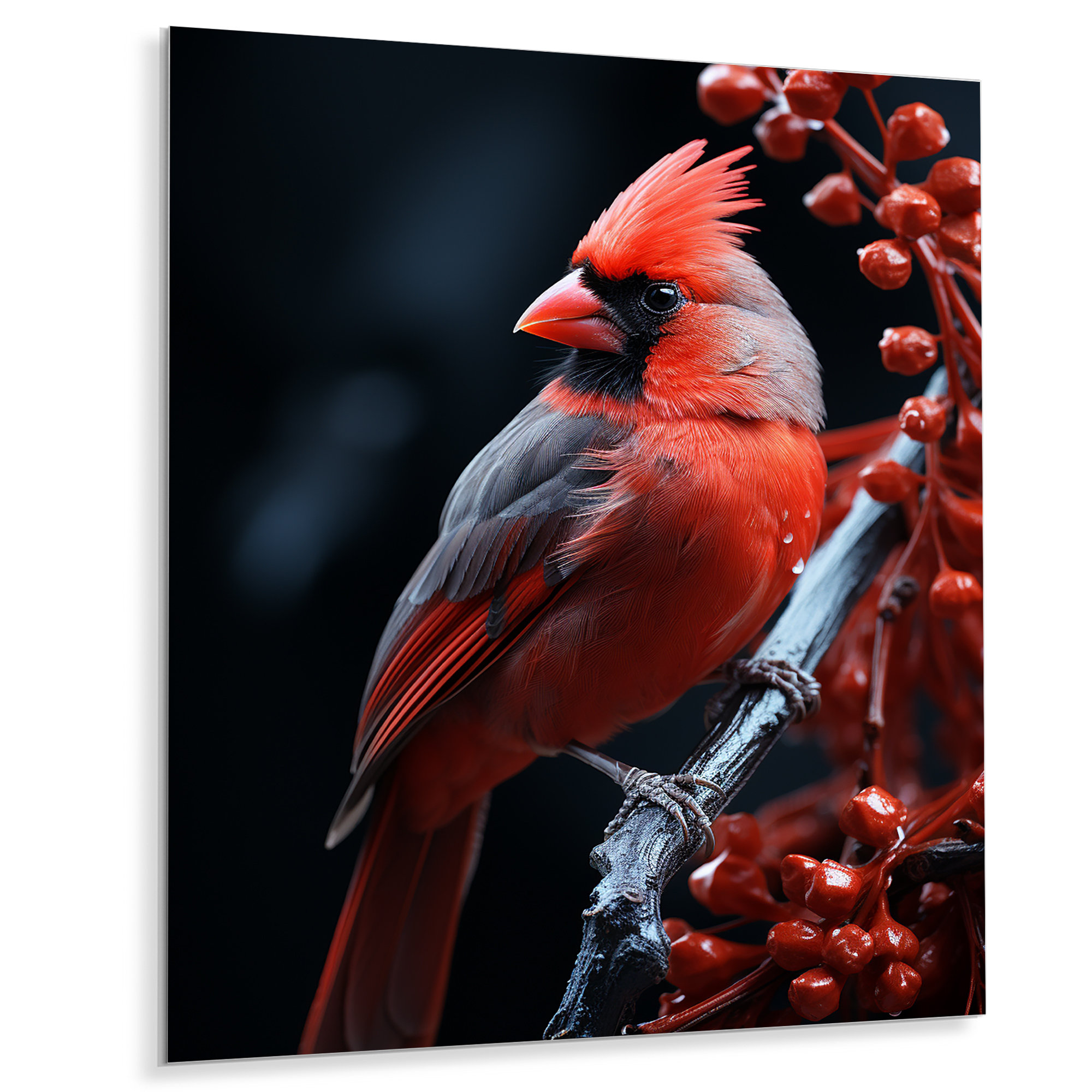 Red Barrel Studio® Coral Brid In Winter I - Animals Metal Art Print ...