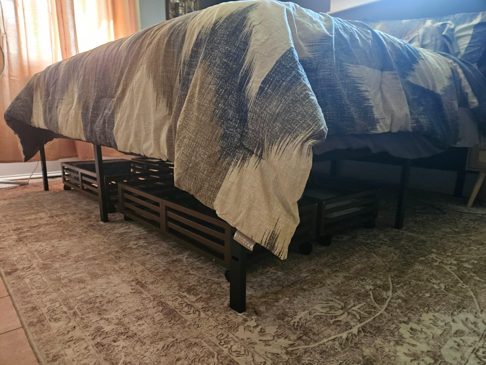 MODVAT 2 Packs Black Under Bed Storage Organizer Drawer with Wheels and ...