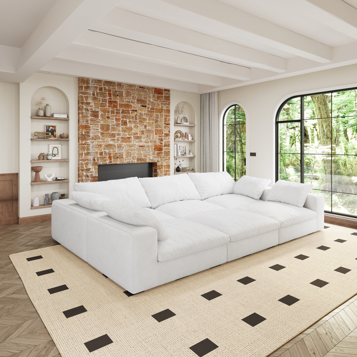 Hokku Designs Large Size Modular Cloud Sofa 6 Seats Down Sofa Bed ...