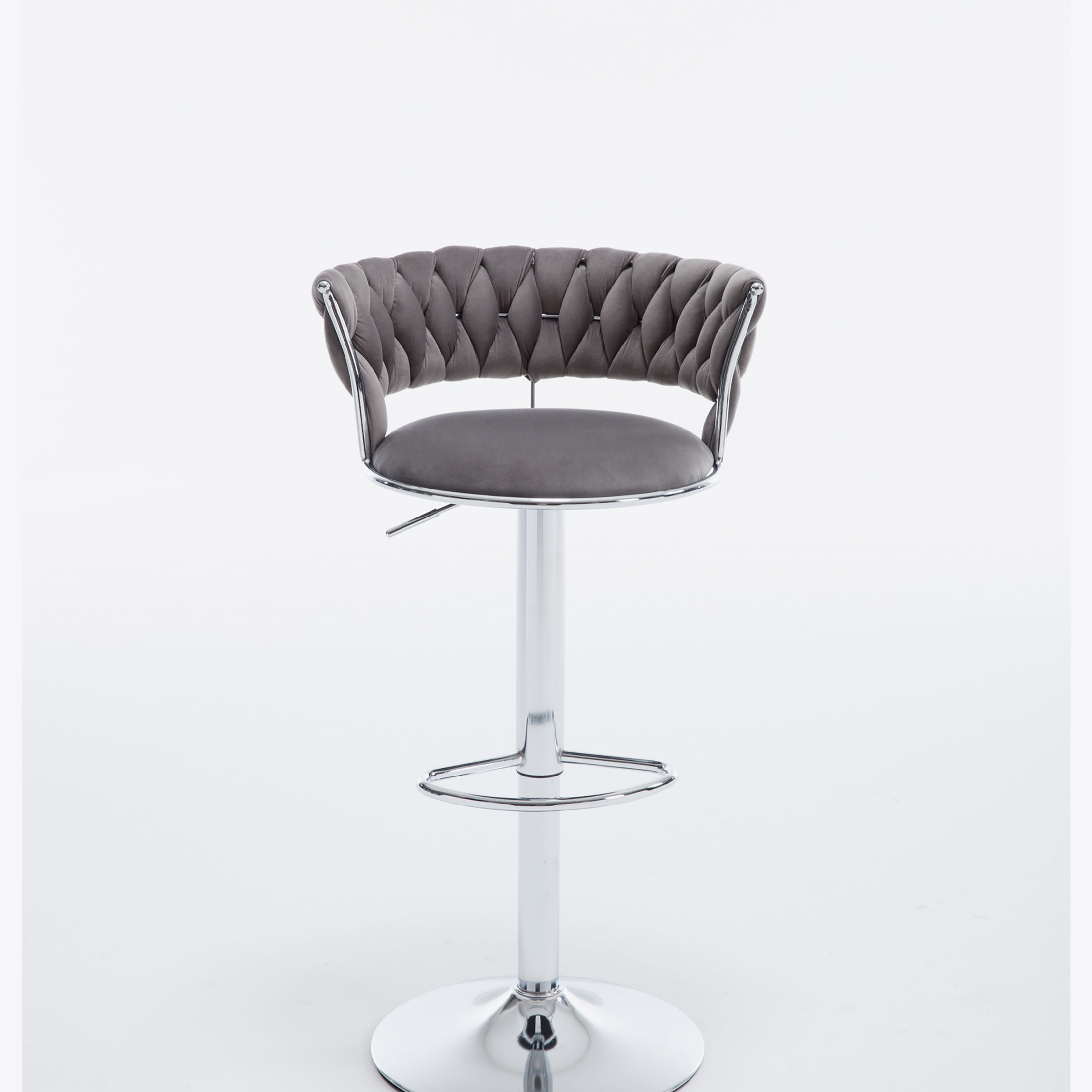 Latitude Run® Beige Adjustable Height Swivel Metal Pedestal Bar Stools ...