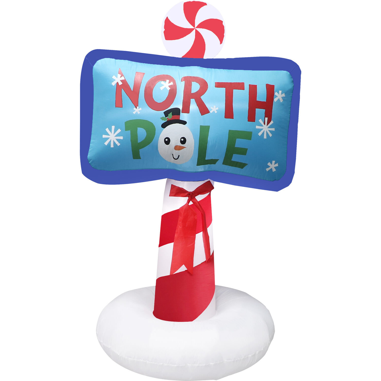 The Holiday Aisle® Iassac 6-Ft. Tall Prelit North Pole Sign Inflatable ...
