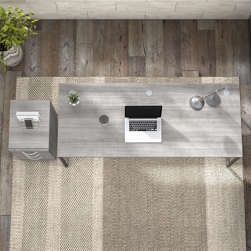 Bush Business Furniture Hybrid Desk and 3 Drawer Mobile Pedestal | Wayfair