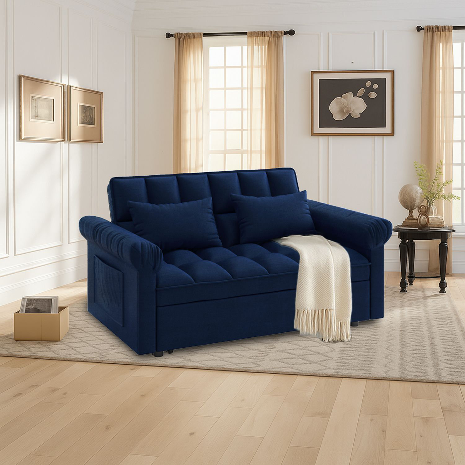 Hokku Designs Modern Tufted Convertible Sleeper Sofa Bed futon with ...