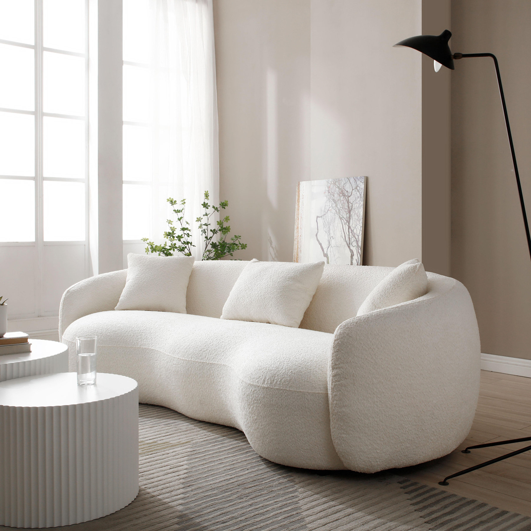 Brayden Studio Mid Century Modern Curved Living Room Sofa - Wayfair Canada