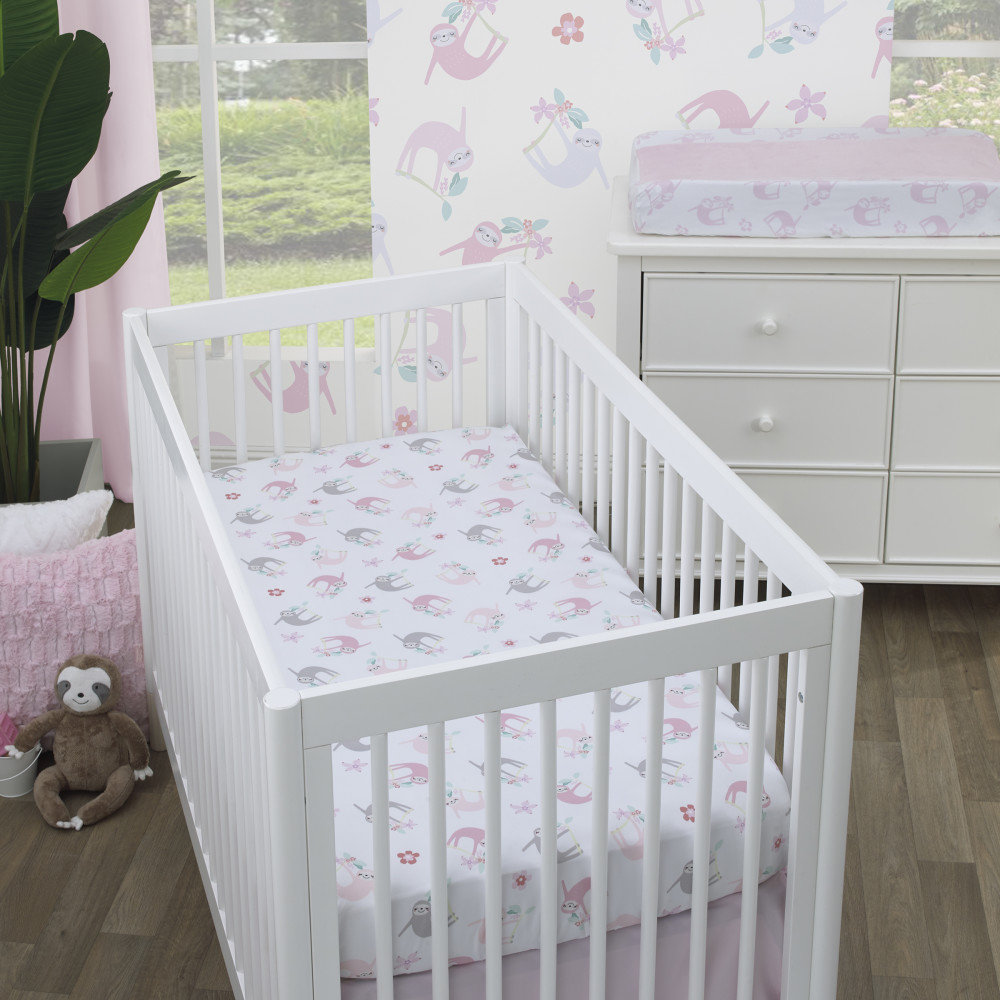 Indigo Safari Little Love by NoJo Tropical Garden Pink, Grey, and White ...