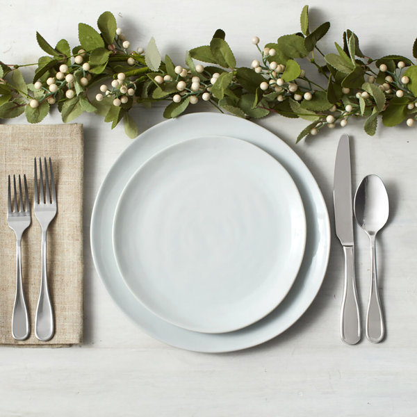 Birch Lane™ Mya Everyday White Organic 32-Piece Porcelain Dinnerware ...