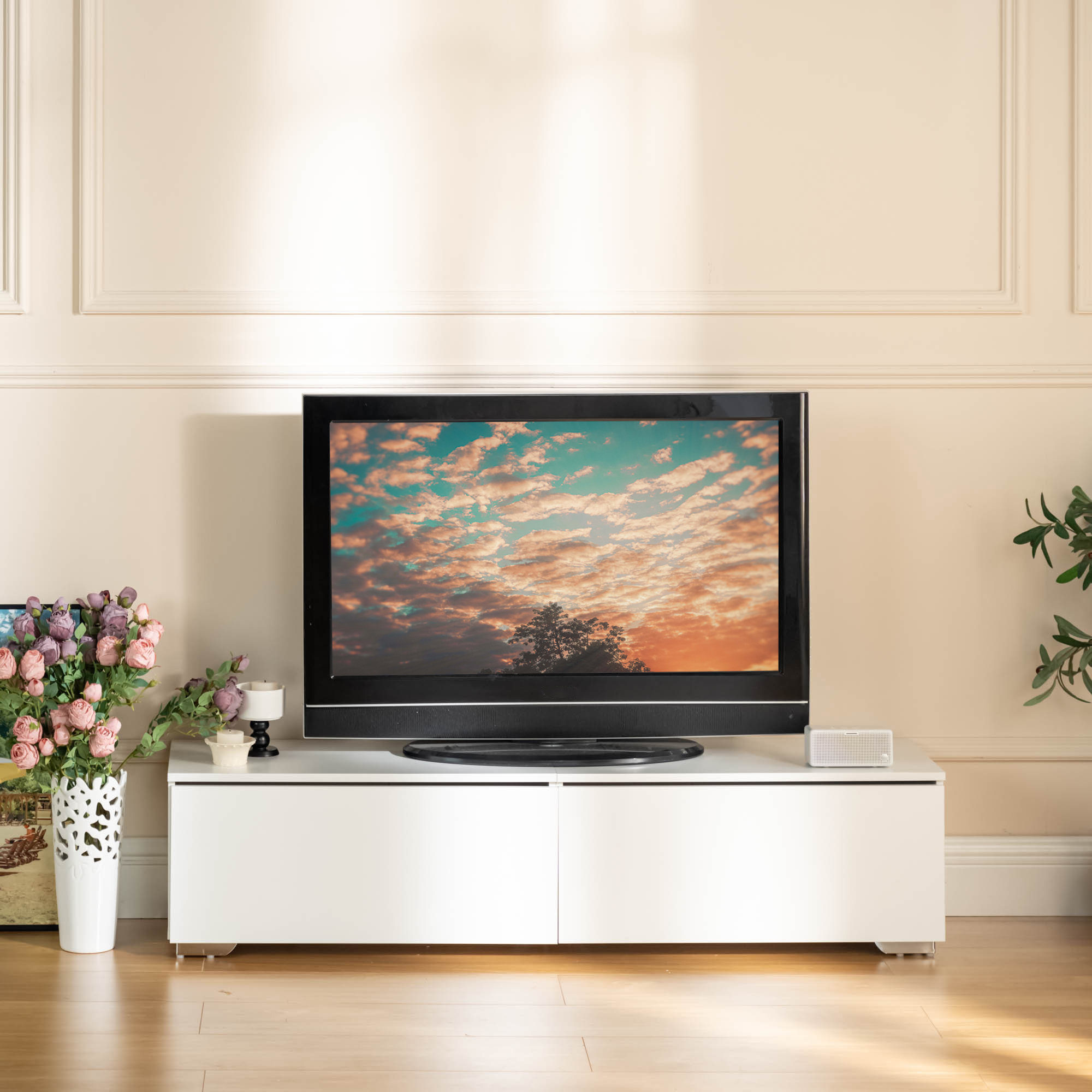 Ebern Designs TV Stand With LED Light, Modern Floating TV Stand Or ...