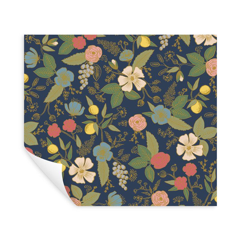 Rifle Paper Co. Colette Blue Multicolor Peel and Stick Wallpaper ...
