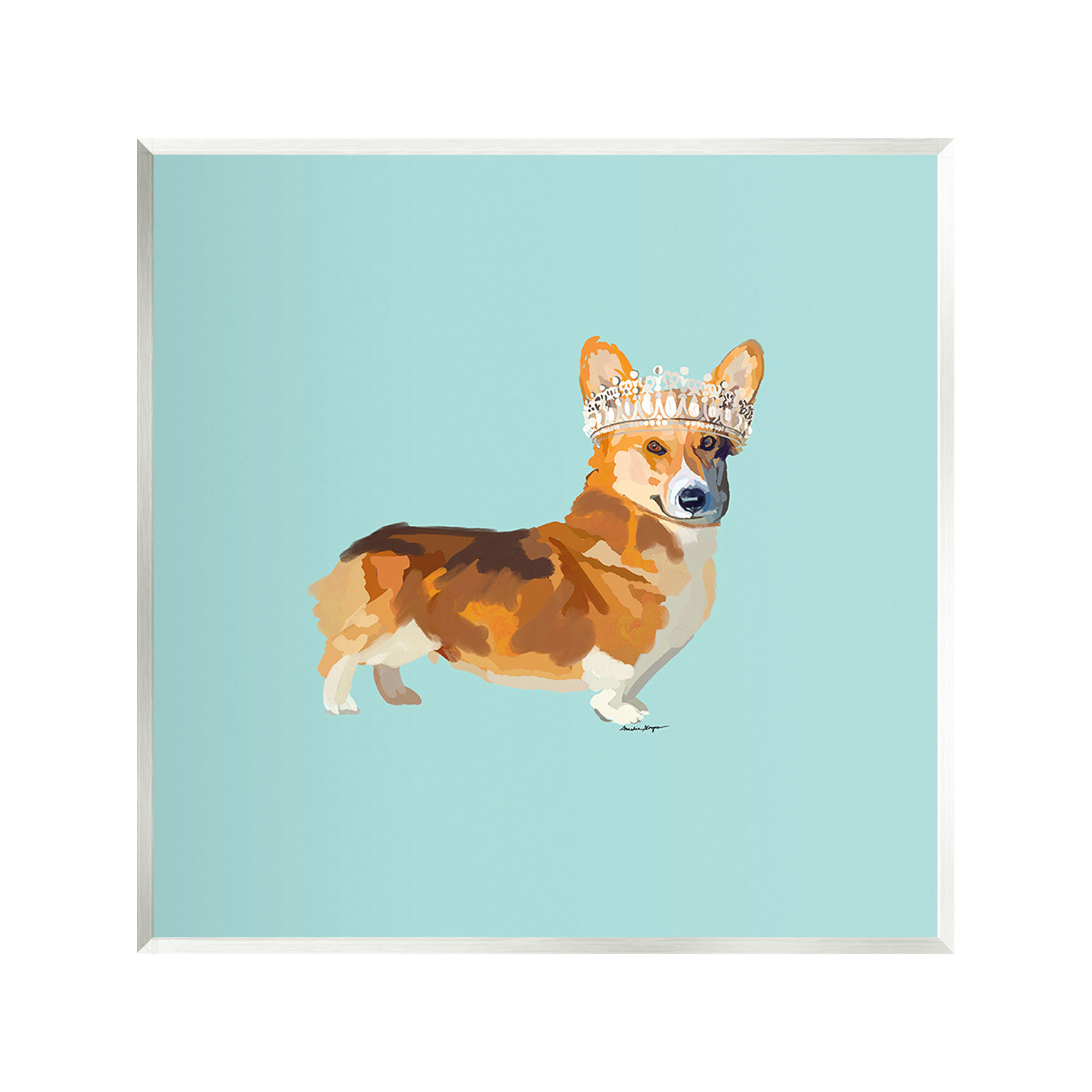 Ebern Designs Royal Corgi with Crown Wall Plaque Art by Amelia Noyes ...